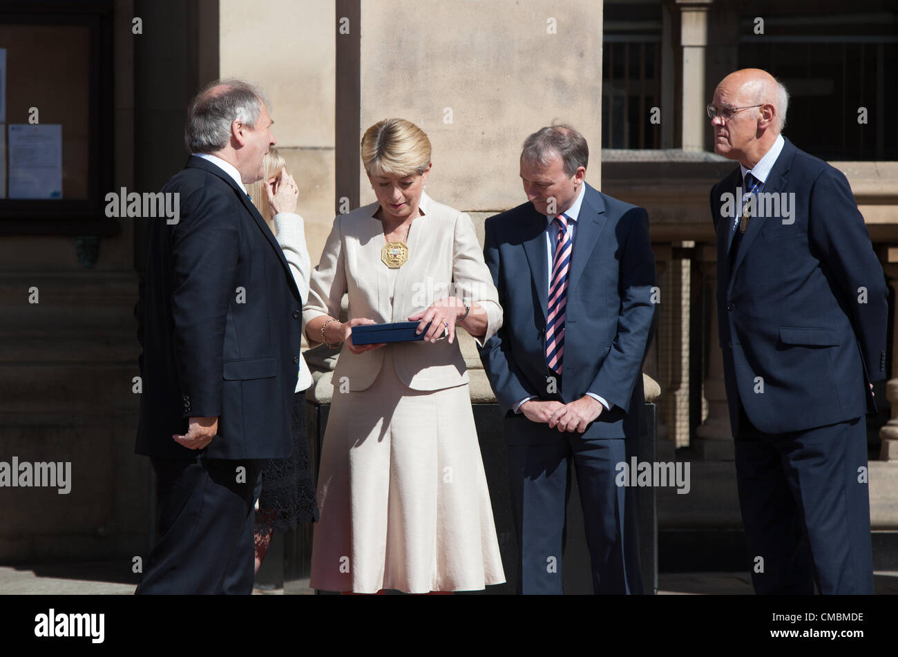 Royal visit to Birmingham UK July 12th 2012. BBC newsreader Kay ...
