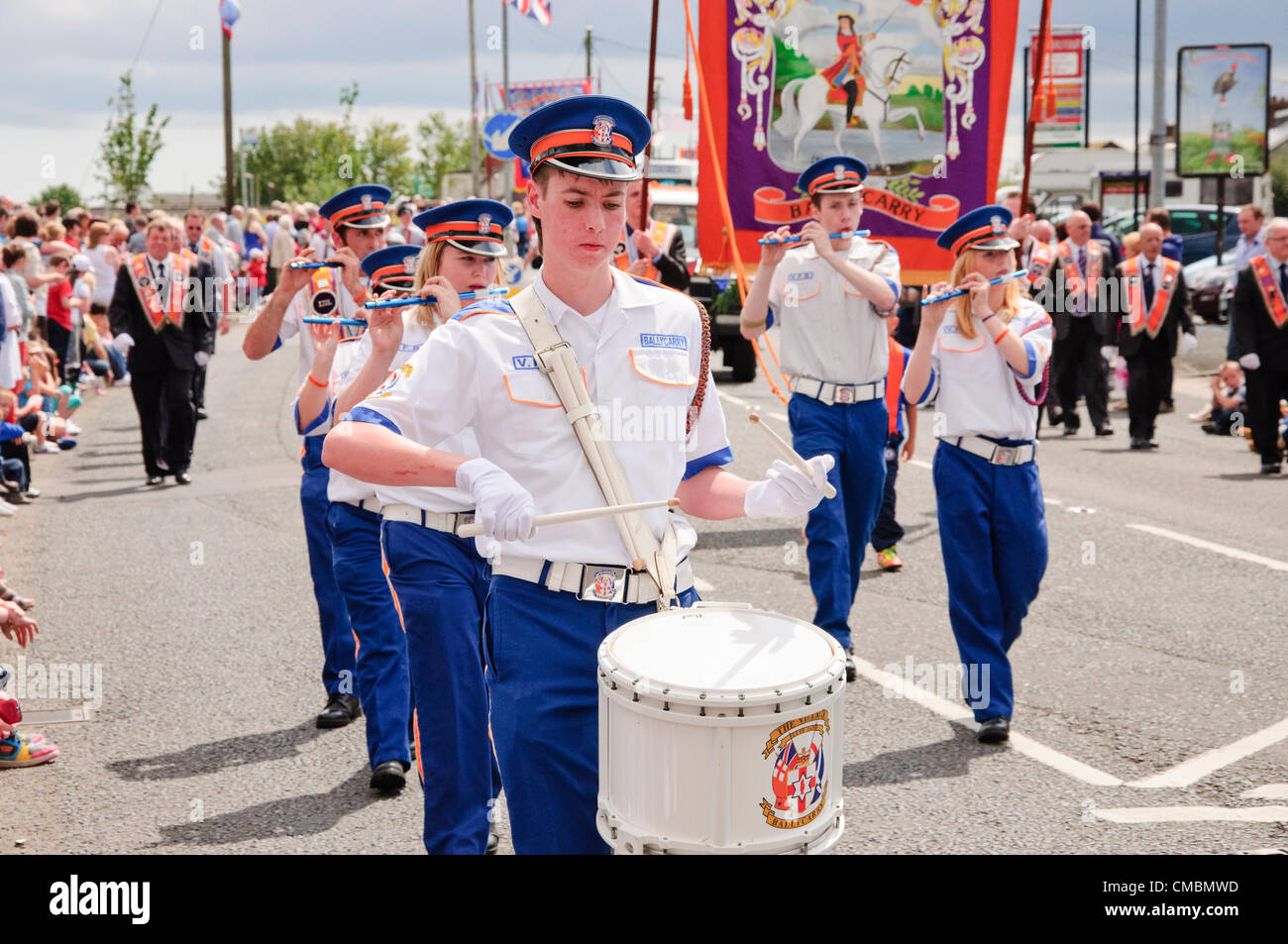 12th july parades in carrickfergus northern ireland hi-res stock ...