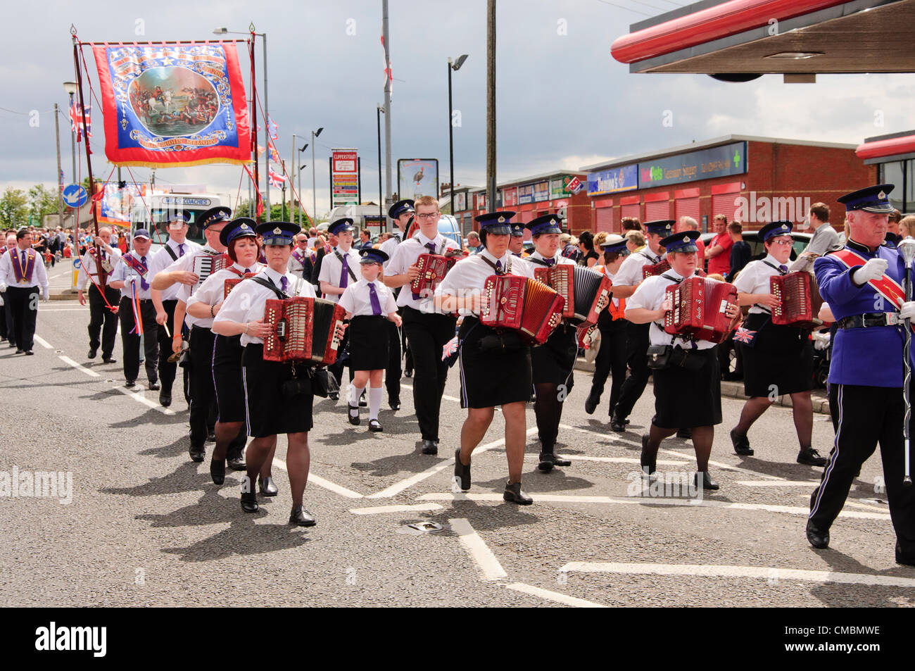 12th july parades in carrickfergus northern ireland hi-res stock ...
