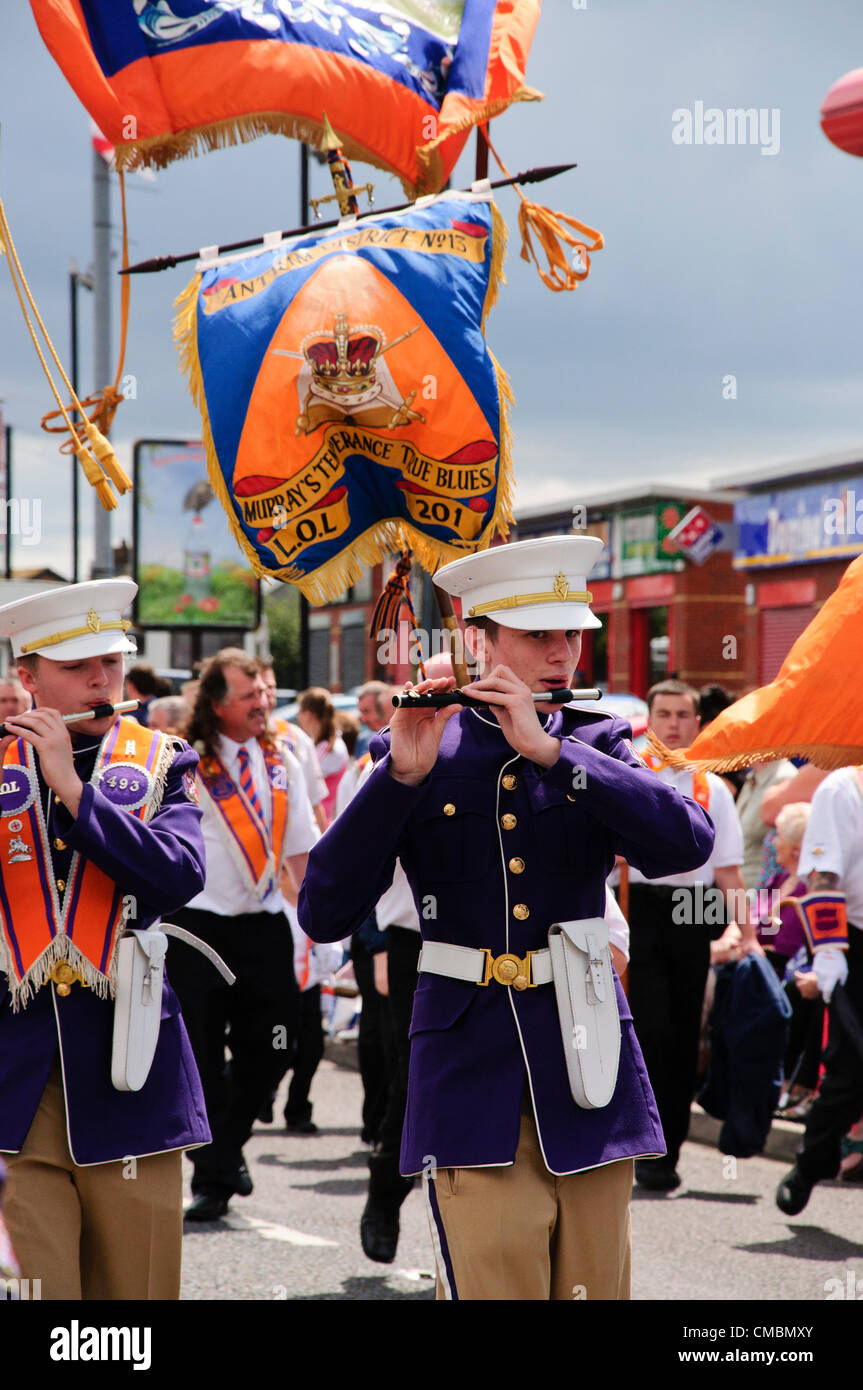 12th july parades in carrickfergus northern ireland hi-res stock ...