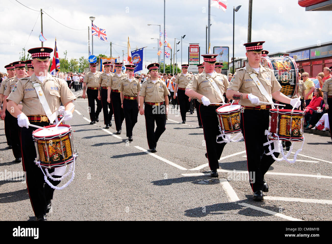 12th july parades in carrickfergus northern ireland hi-res stock ...
