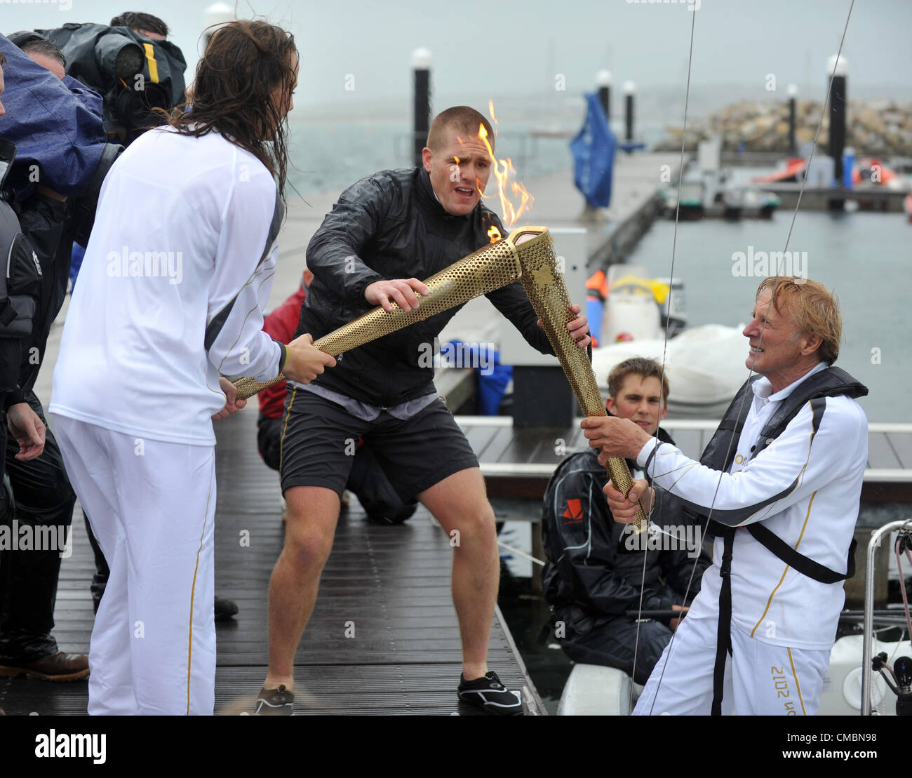 Flame kiss! in a gale at Portland Sailing Academy…The Olympic flame did ...