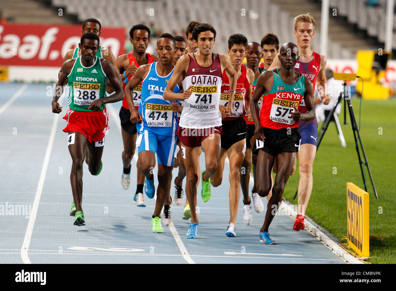 12.07.2012 Barcelona, Spain. 1500 Metres Men Final shows Hamza Driouch ...