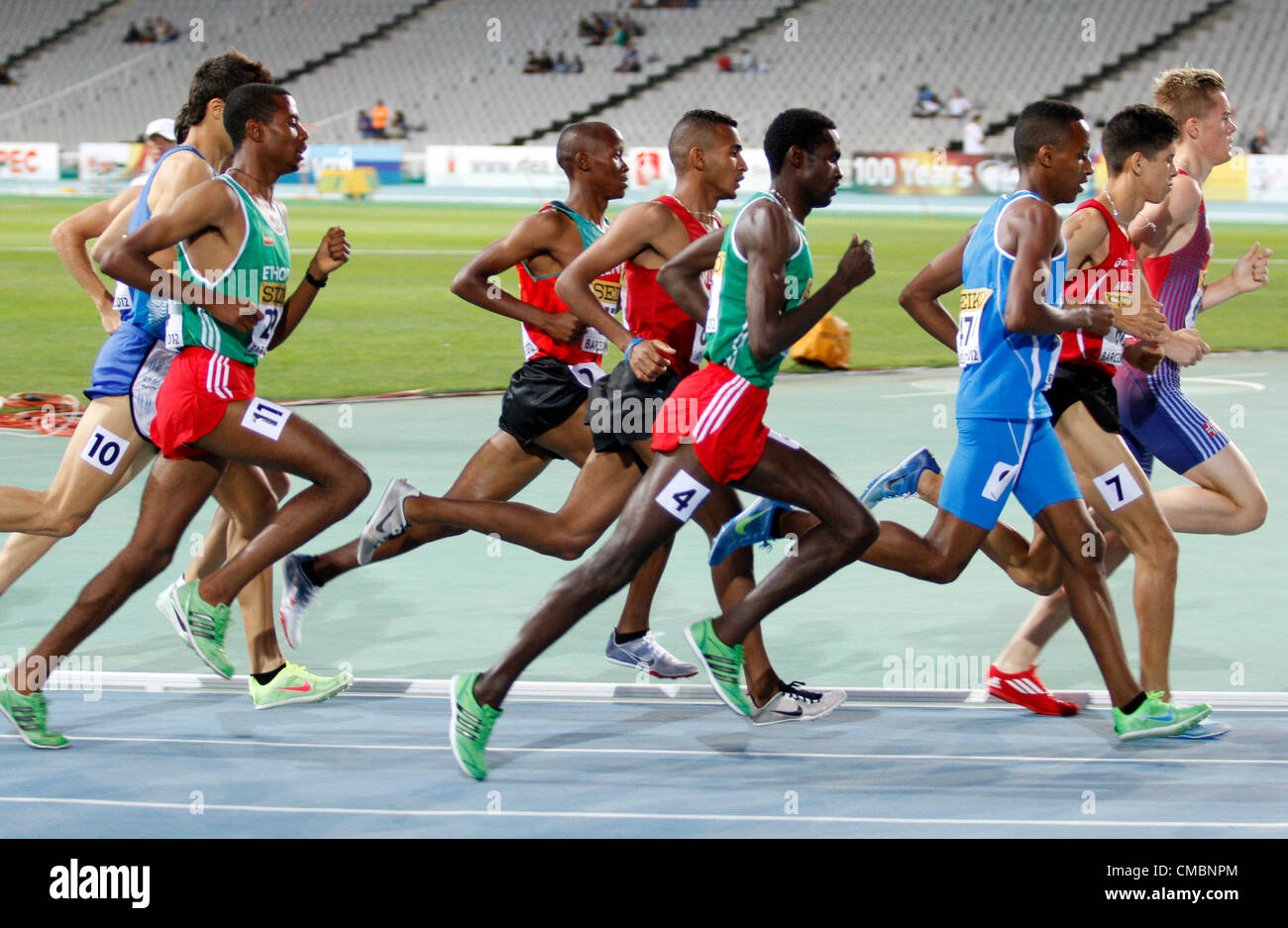 12.07.2012 Barcelona, Spain. 1500 Metres Men Final shows Hamza Driouch ...