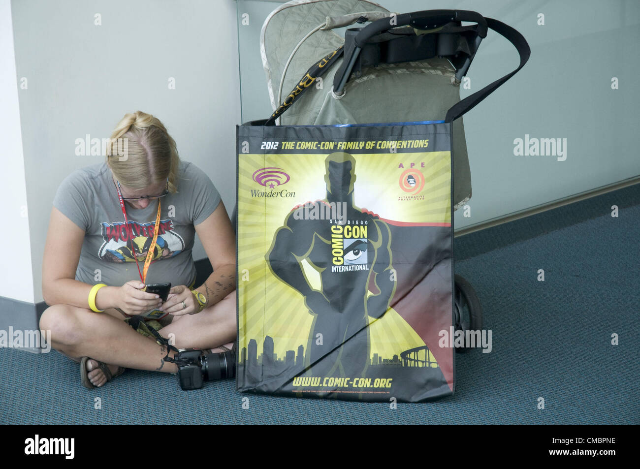 July 12, 2012 - San Diego, California, U.S. - A visitor takes a break ...