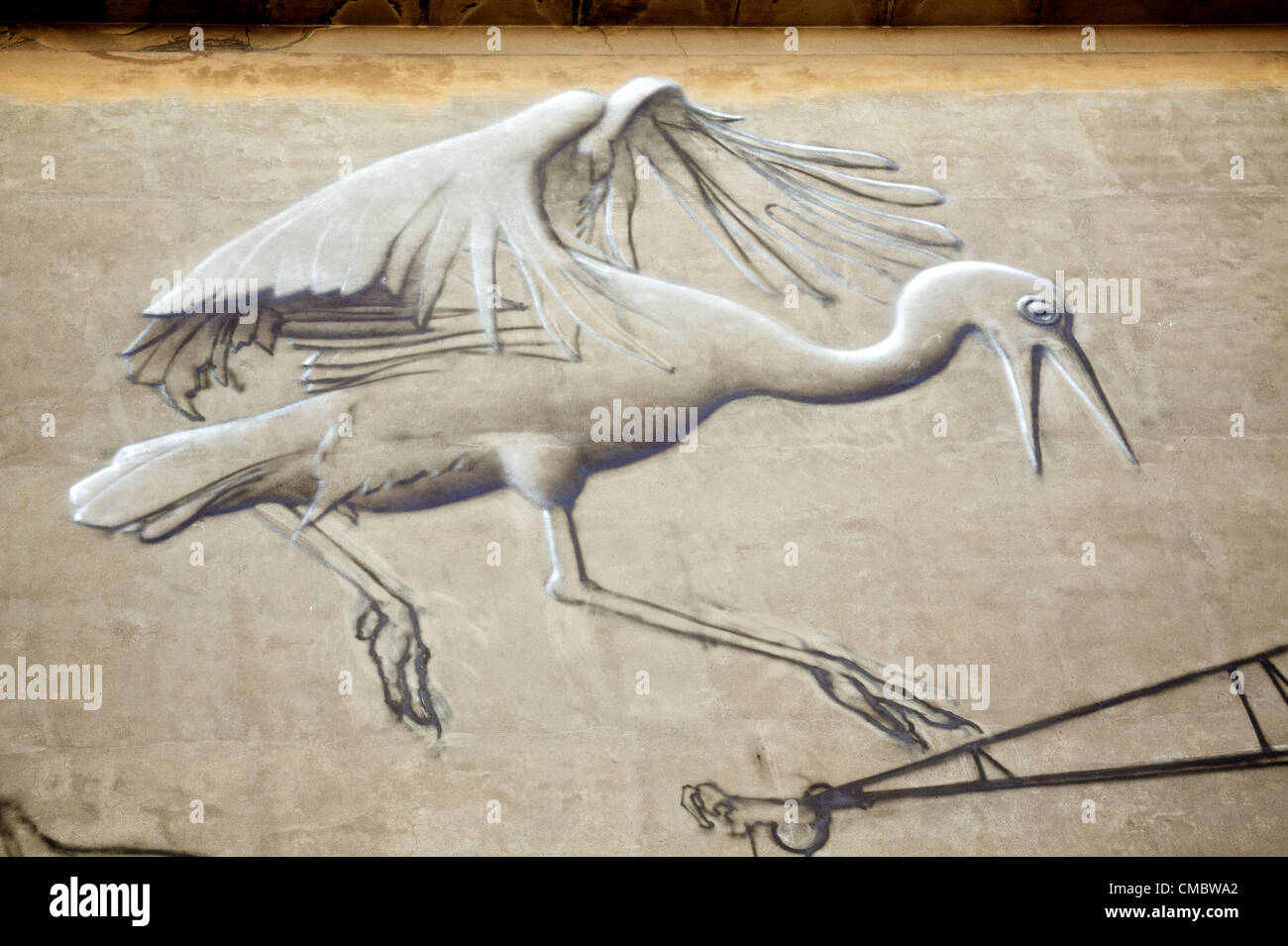 BOLOGNA, ITALY - JUL 13: Eron [international street artist], Detail of ...