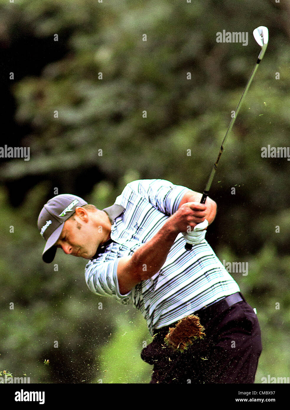 July 13, 2012 - Iowa, U.S. - Tommy Biershenk hits in the middle of the ...