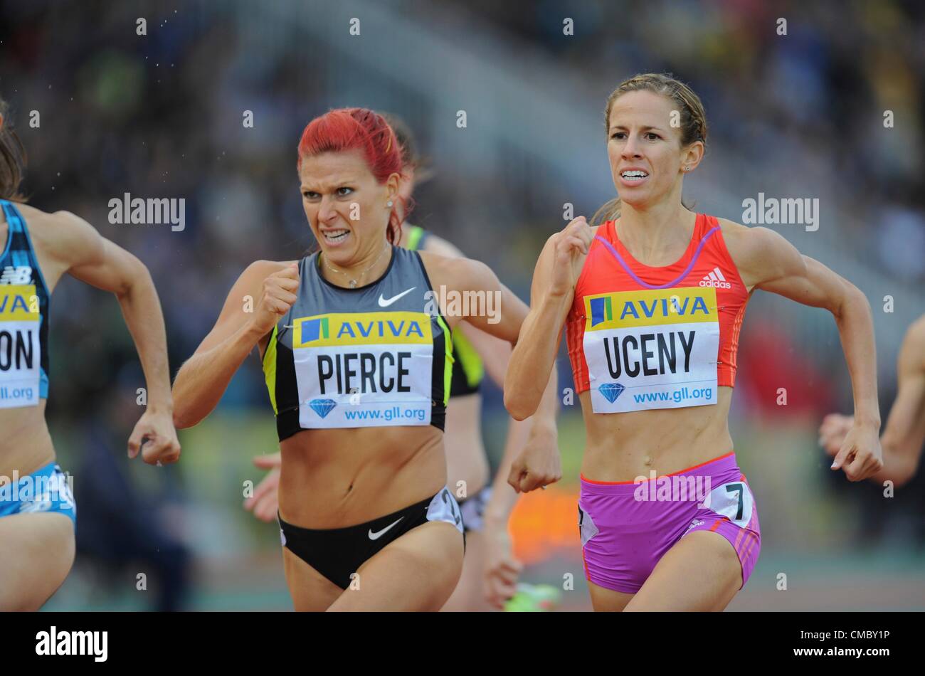 13.07.2012 London ENGLAND Womens 1500m Final, Anna Pierce, Morgan Uceny ...
