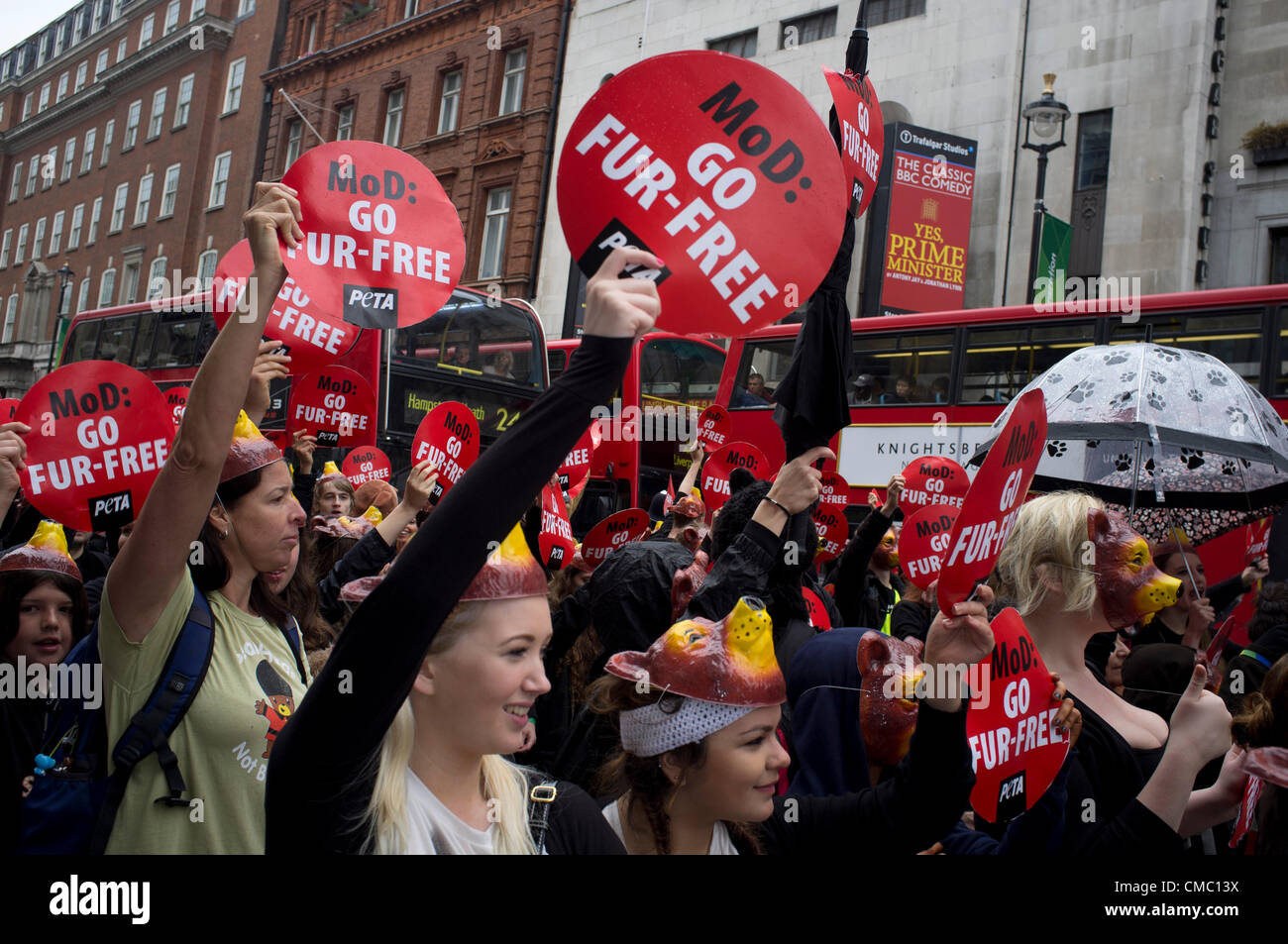 14th July, 2012. London UK. Protest march organized by (PETA) People ...