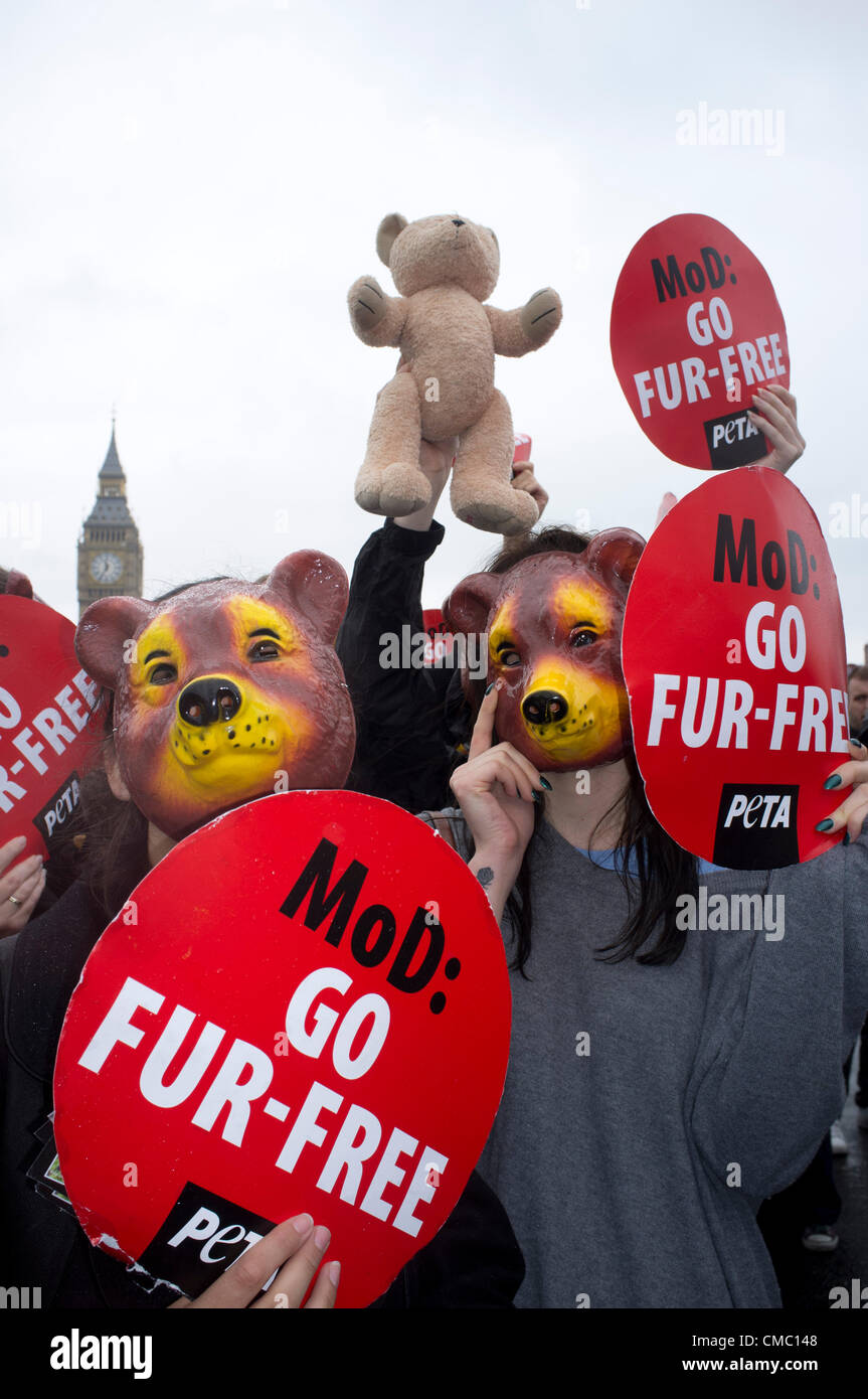 14th July, 2012. London UK. Protest march organized by (PETA) People ...