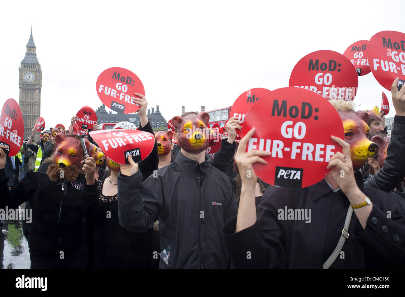 14th July, 2012. London UK. Protest march organized by (PETA) People ...