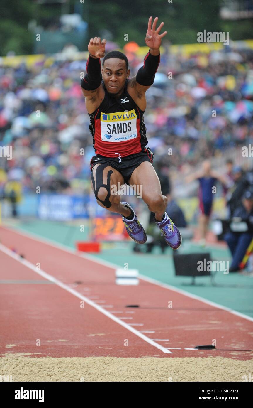 14.07.2012 London ENGLAND Mens Triple Jump, Levan Sands in action ...