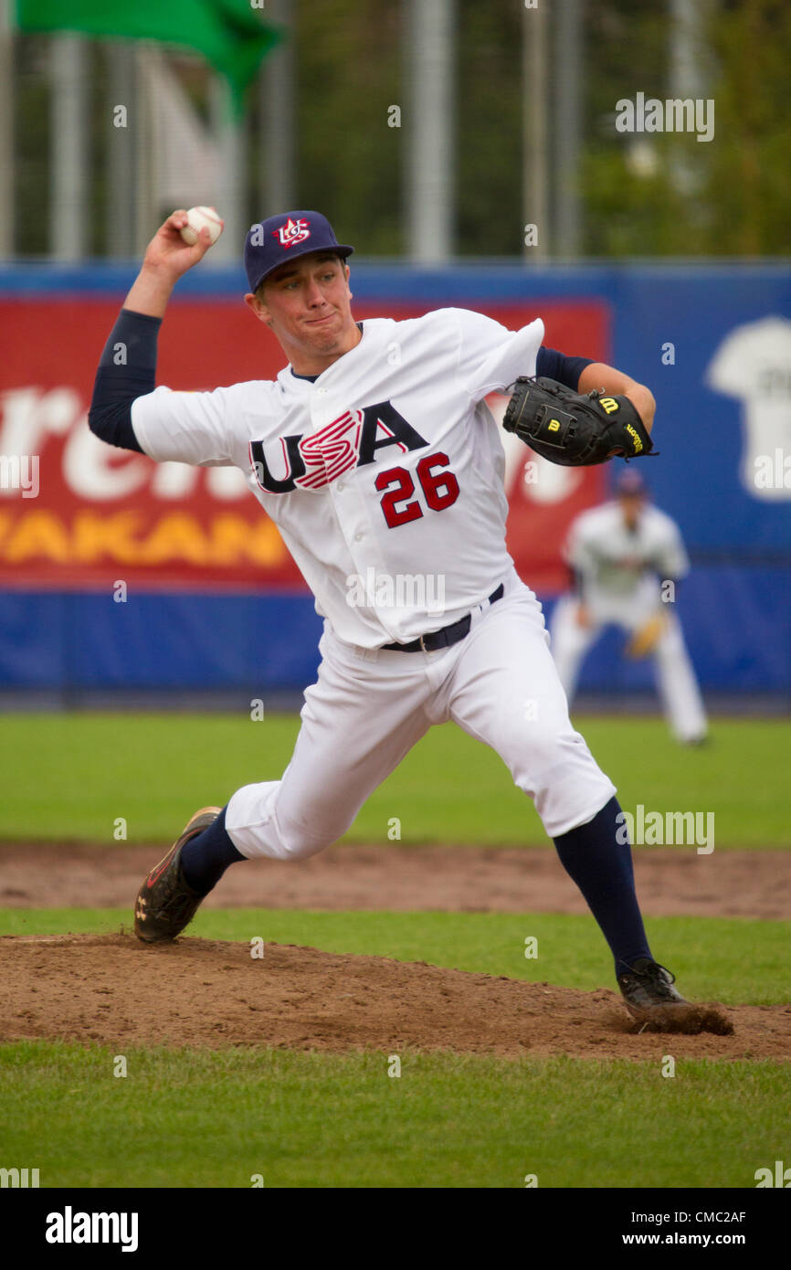 HAARLEM, THE NETHERLANDS, 14/07/2012. Pitcher David Berg of team USA at ...
