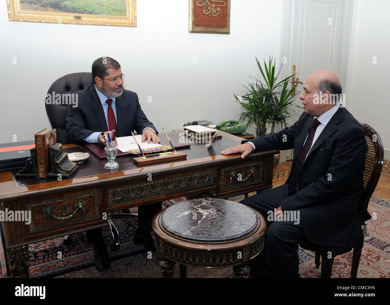 July 14, 2012 - Cairo, Cairo, Egypt - Egypt's president Mohamed Mursi ...