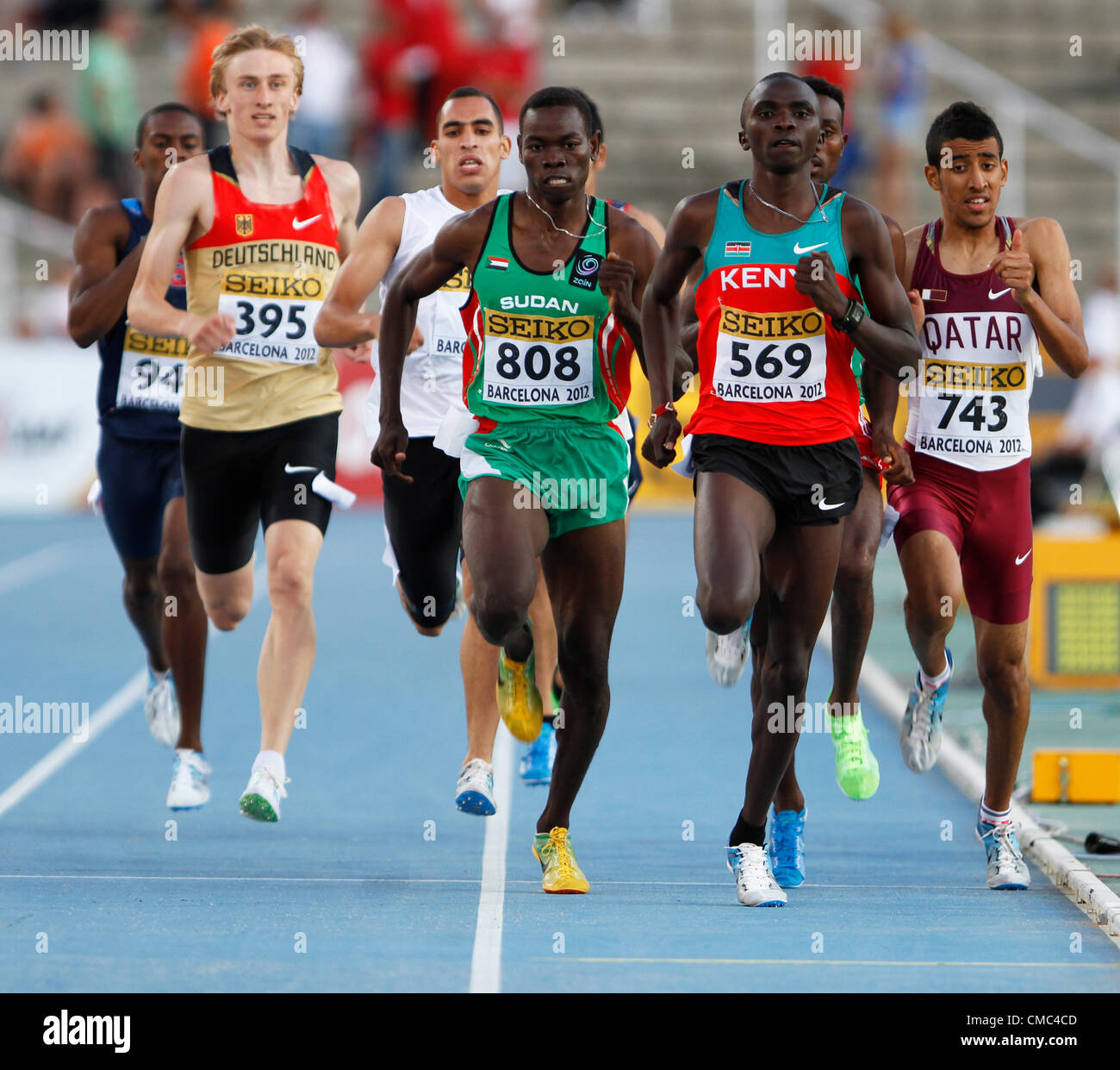 14.07.2012 Barcelona, Spain. Athletes competes in the 800 Metres for ...