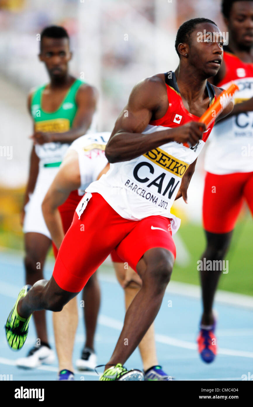 14.07.2012 Barcelona, Spain. Canada mens Team 4x400 Metres Relay during ...