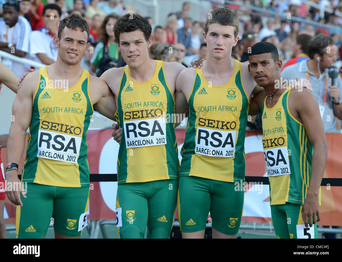 BARCELONA, Spain: Saturday 14 July 2012, South Africa's 4x400m relay ...