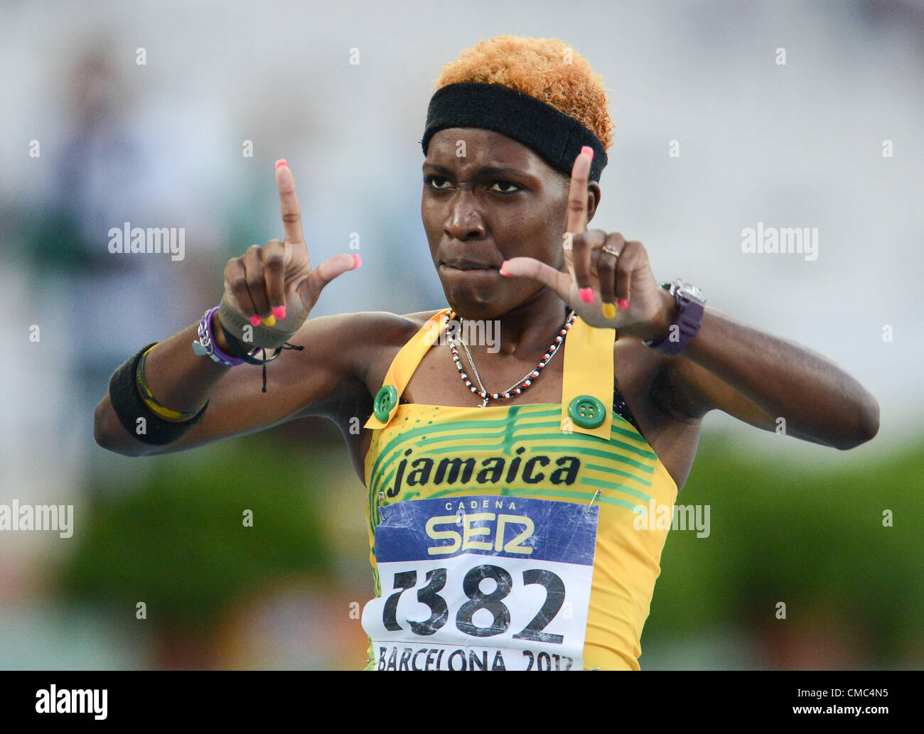 BARCELONA, Spain: Saturday 14 July 2012, Janieve Russell of Jamaica ...