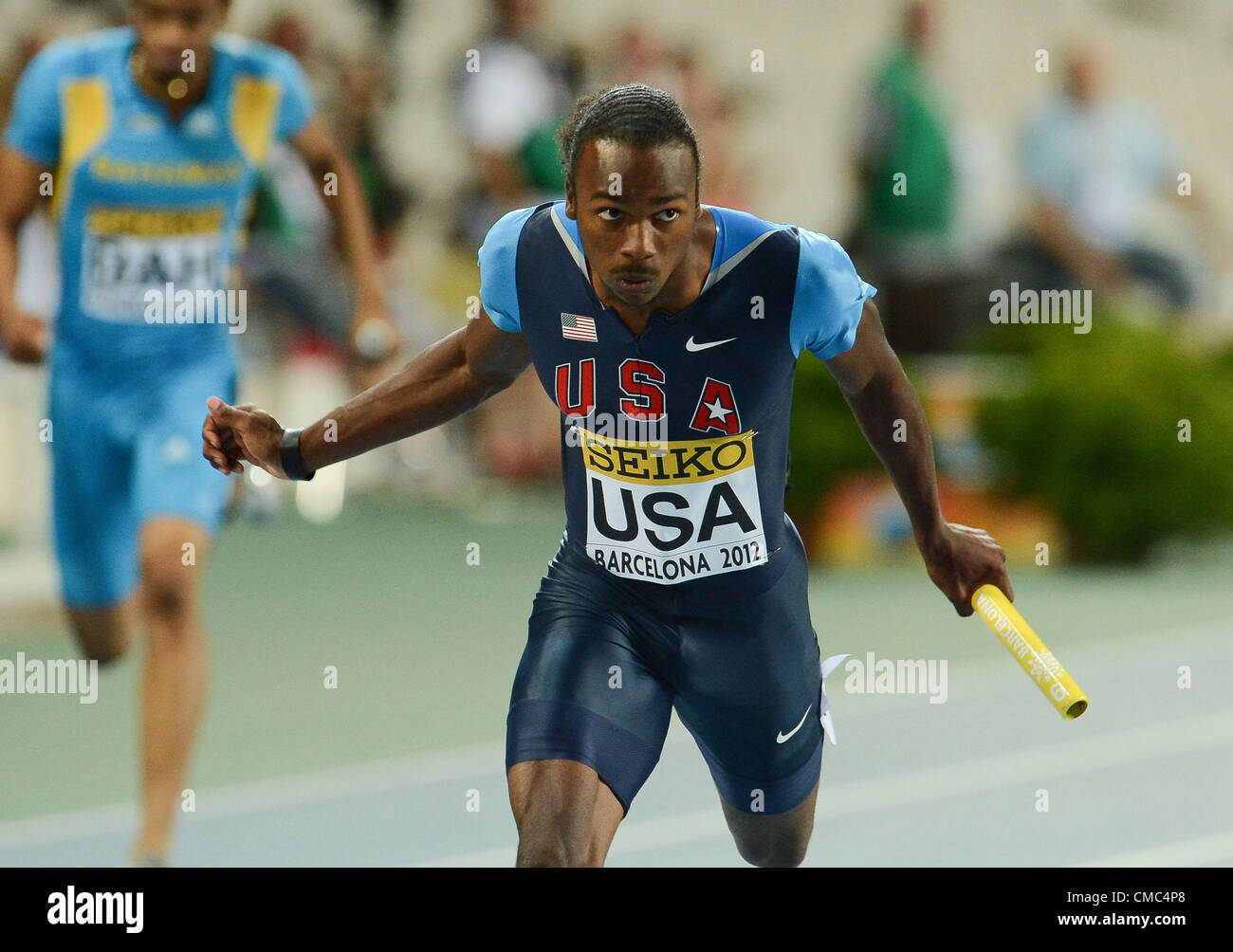 BARCELONA, Spain: Saturday 14 July 2012, Aaron Ernest (USA) anchors the ...