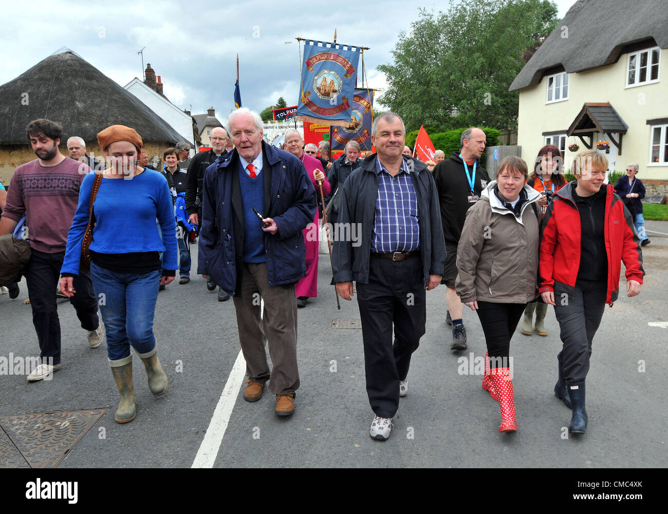 Tolpuddle Martyrs Rally, Dorset, Britain. Tony Benn, Brendan Barber ...