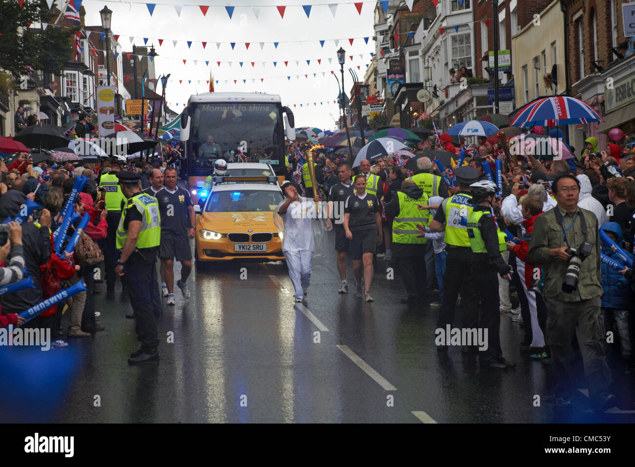 Olympic relay vehicles hi-res stock photography and images - Alamy