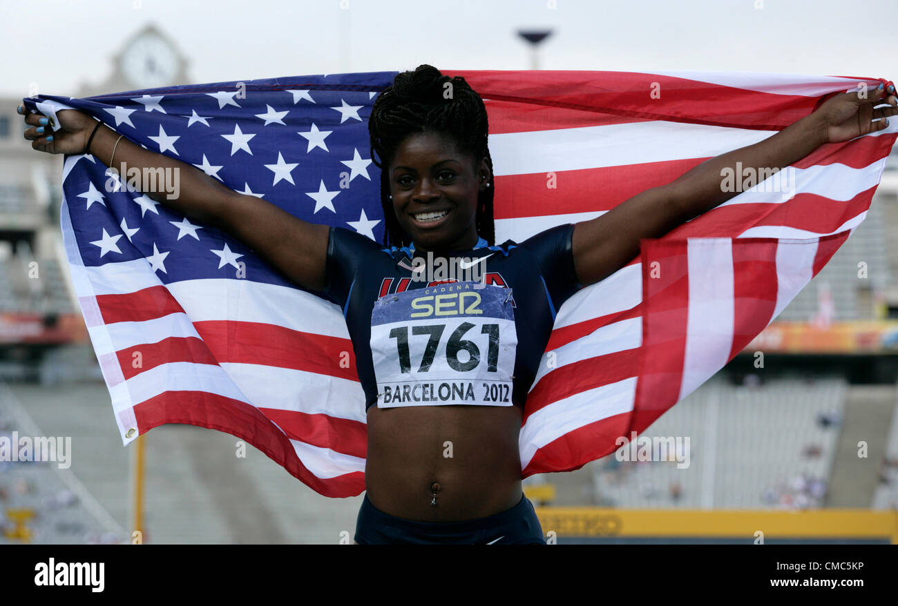 15.07.2012 Barcelona, Spain. Morgan Snow USA wins the gold medal in 100 ...