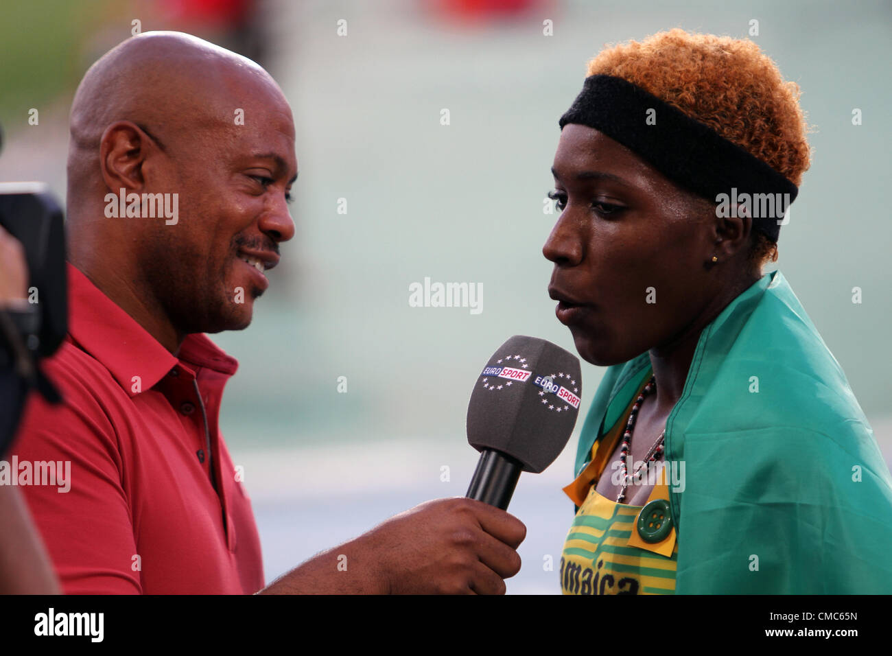 Janieve Russell the winner of the 400 meters hurdles on 2012 IAAF World ...