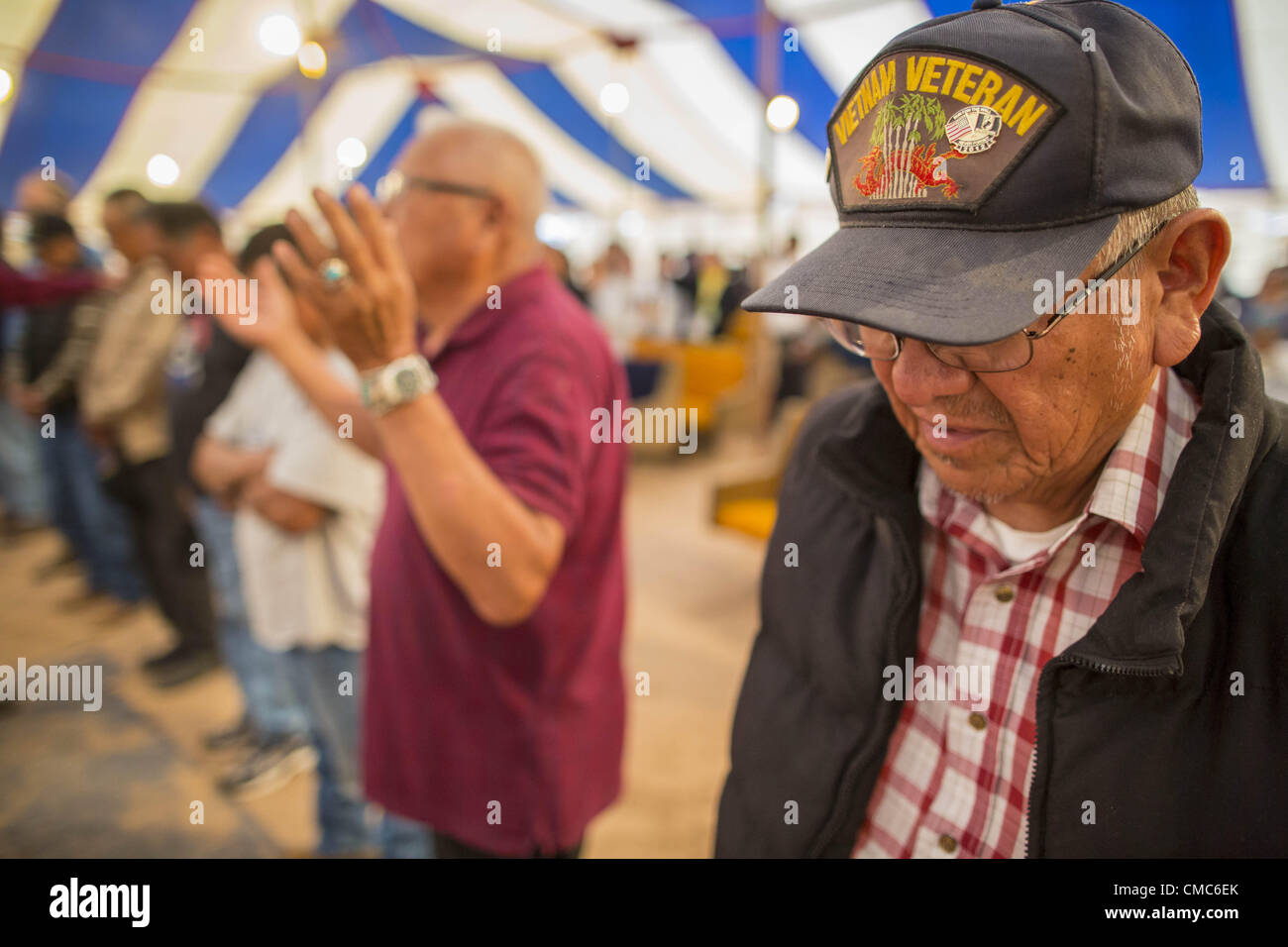 July 13, 2012 - Ft. Defiance, Arizona, U.S - Veterans line up for a ...