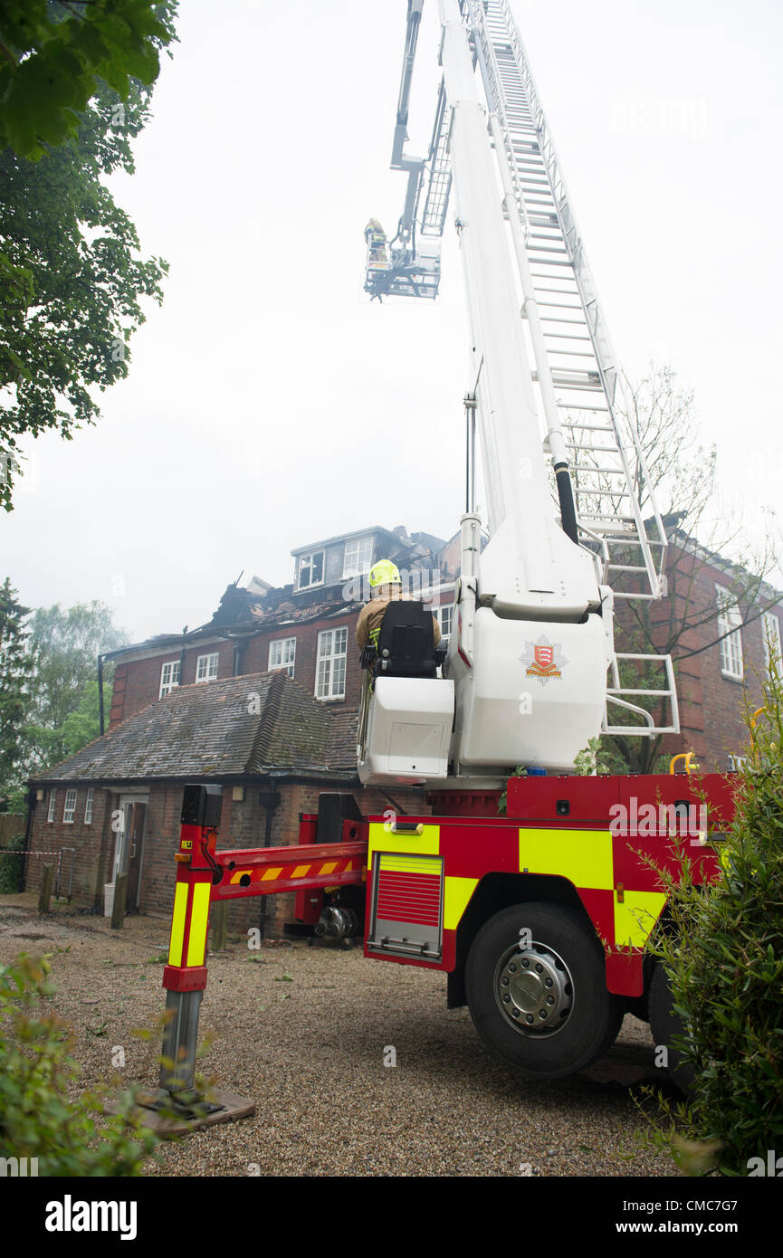 Felsted, Essex, UK. 16th July 2012. Firefighters in attendance at ...