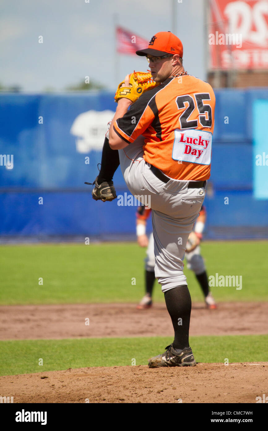 HAARLEM, THE NETHERLANDS, 15/07/2012. Pitcher David Bergman of team ...