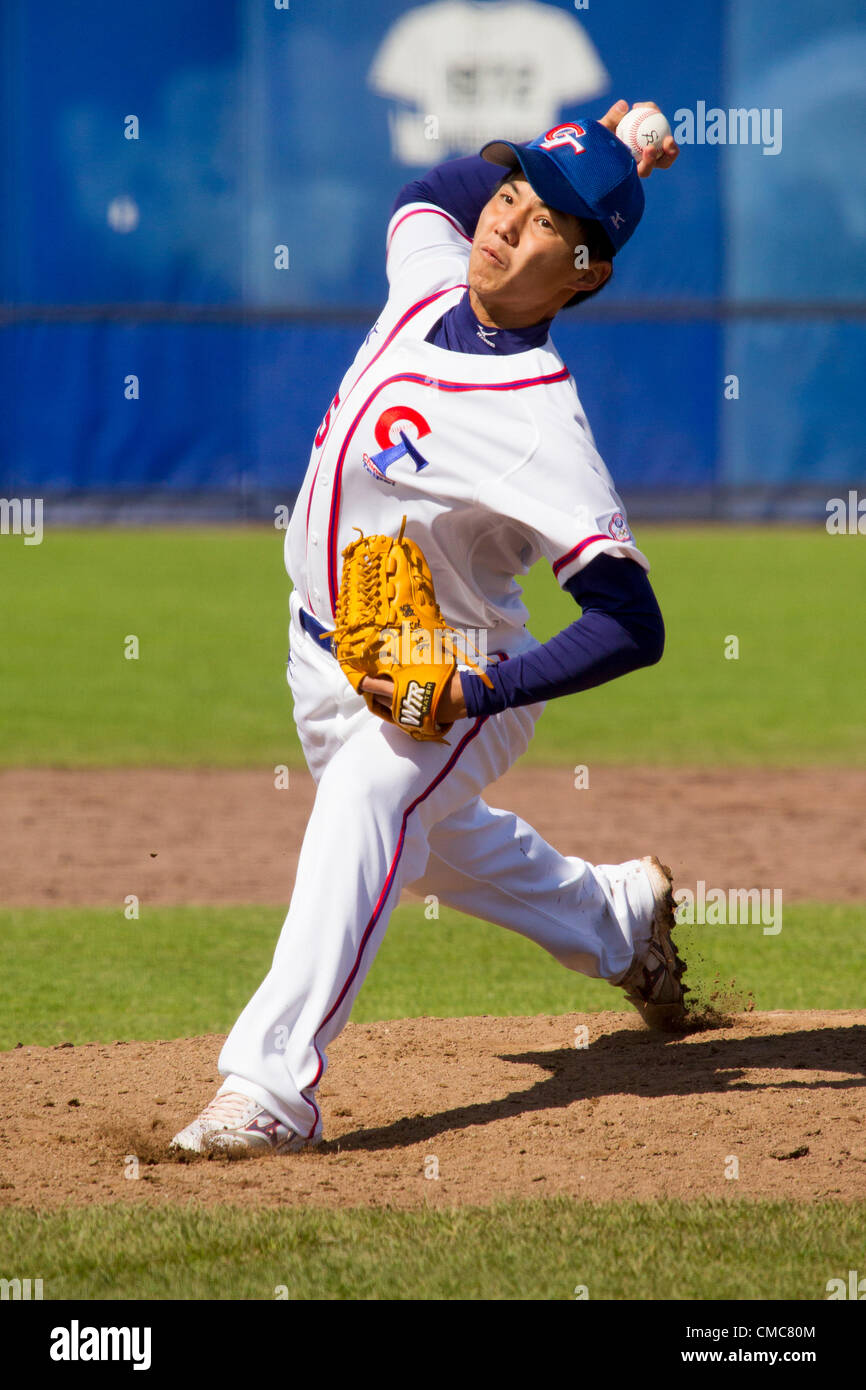 HAARLEM, THE NETHERLANDS, 15/07/2012. Pitcher Chun Lin Kuo of team ...