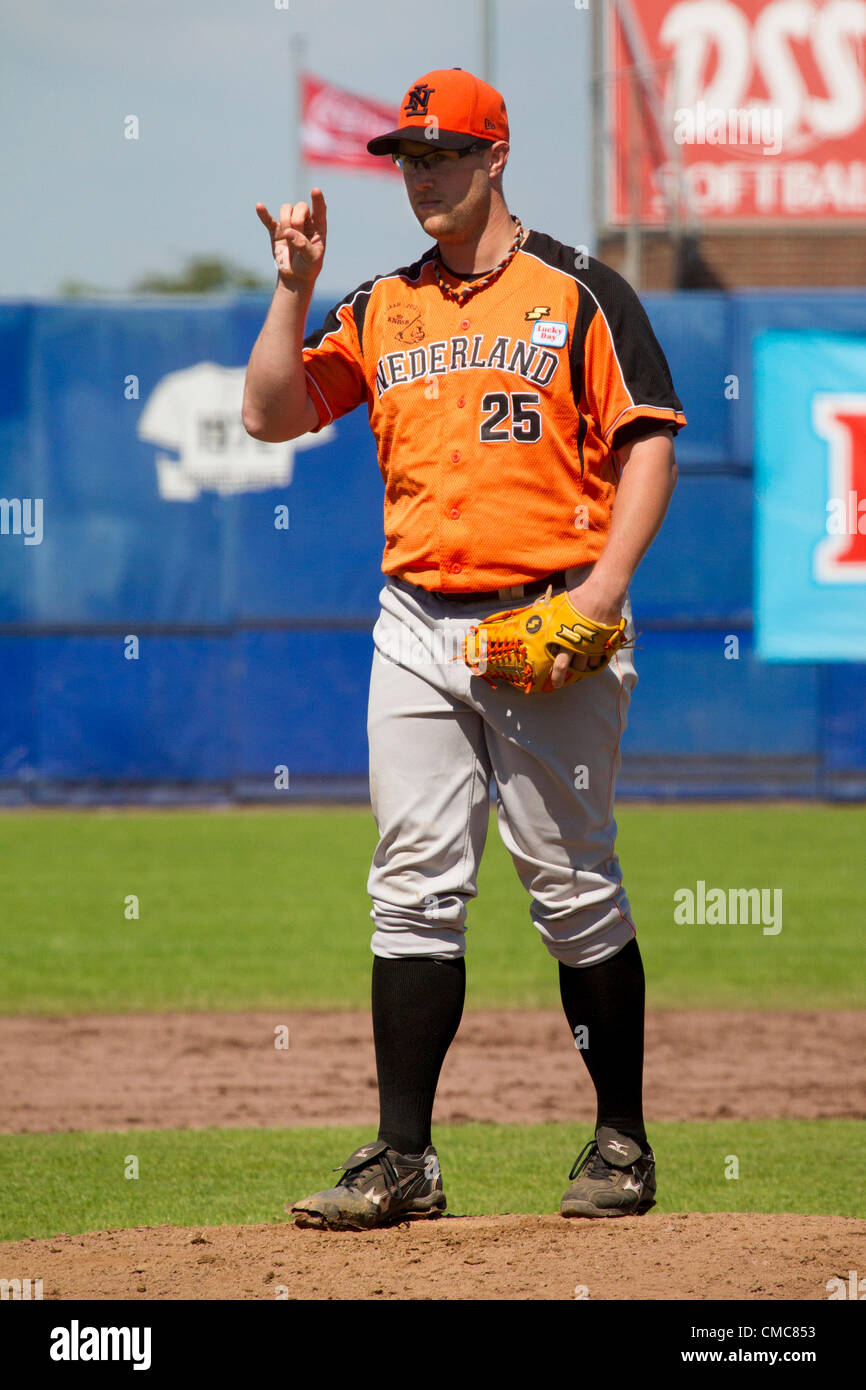 HAARLEM, THE NETHERLANDS, 15/07/2012. Pitcher David Bergman of team ...