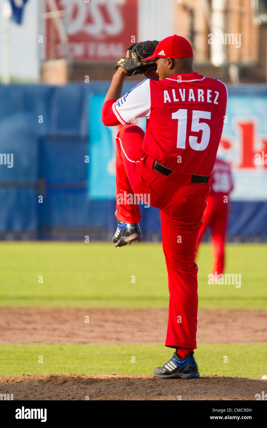 HAARLEM, THE NETHERLANDS, 15/07/2012. Pitcher Freddy Álvarez of team ...