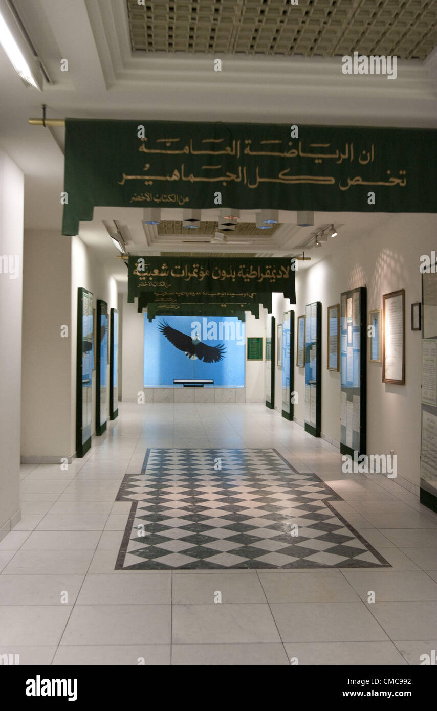 March 1, 2006 - Tripoli, Libya - Eagle and lines from the Green book ...