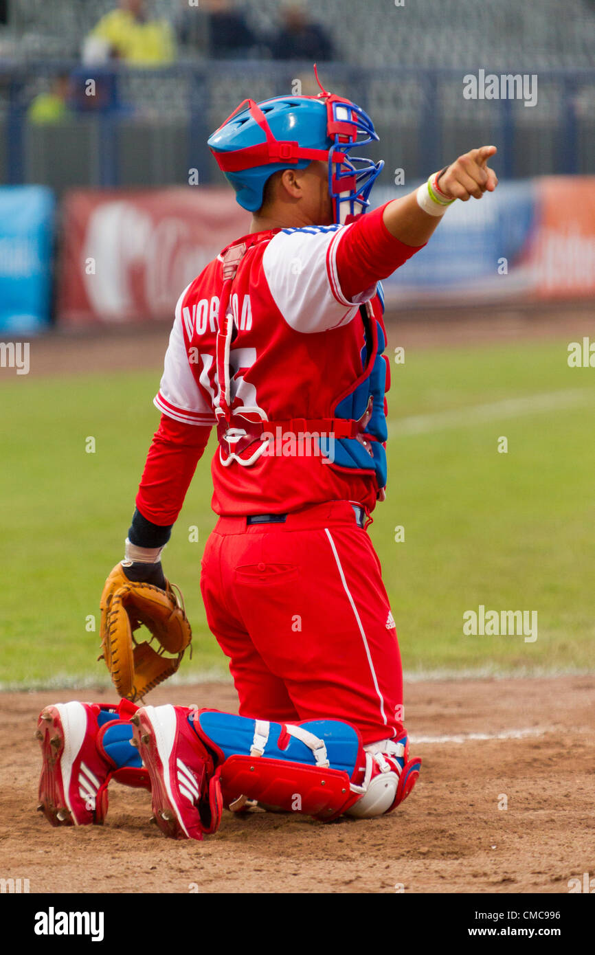 HAARLEM, THE NETHERLANDS, 15/07/2012. Catcher Frank Morejón of team ...