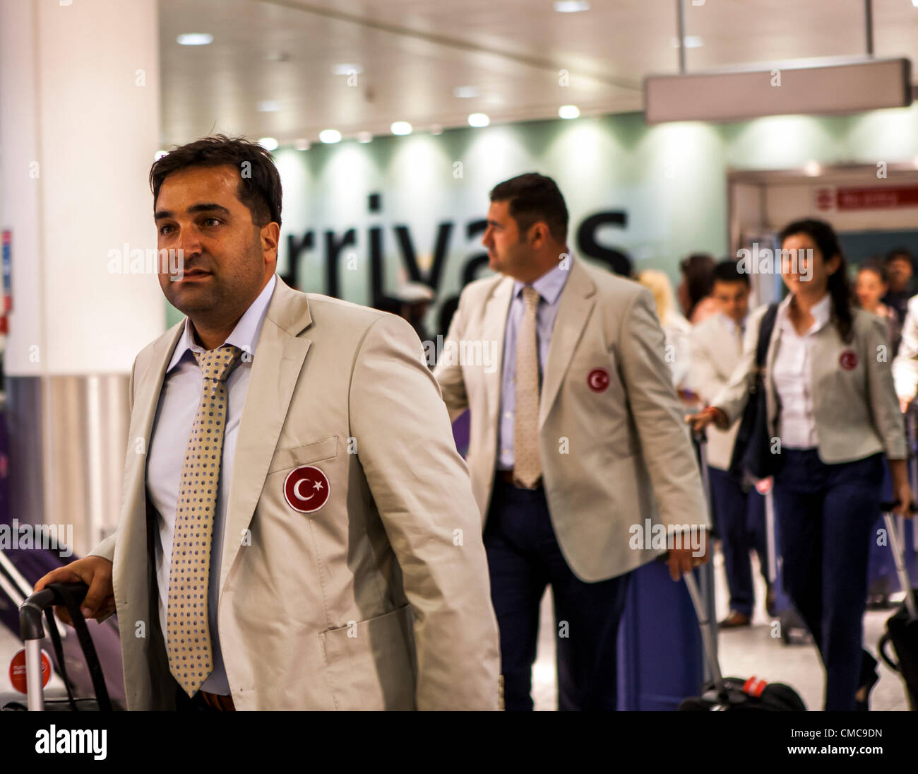 Heathrow Airport, London, UK 16th July 2012: Turkish Olympic team ...