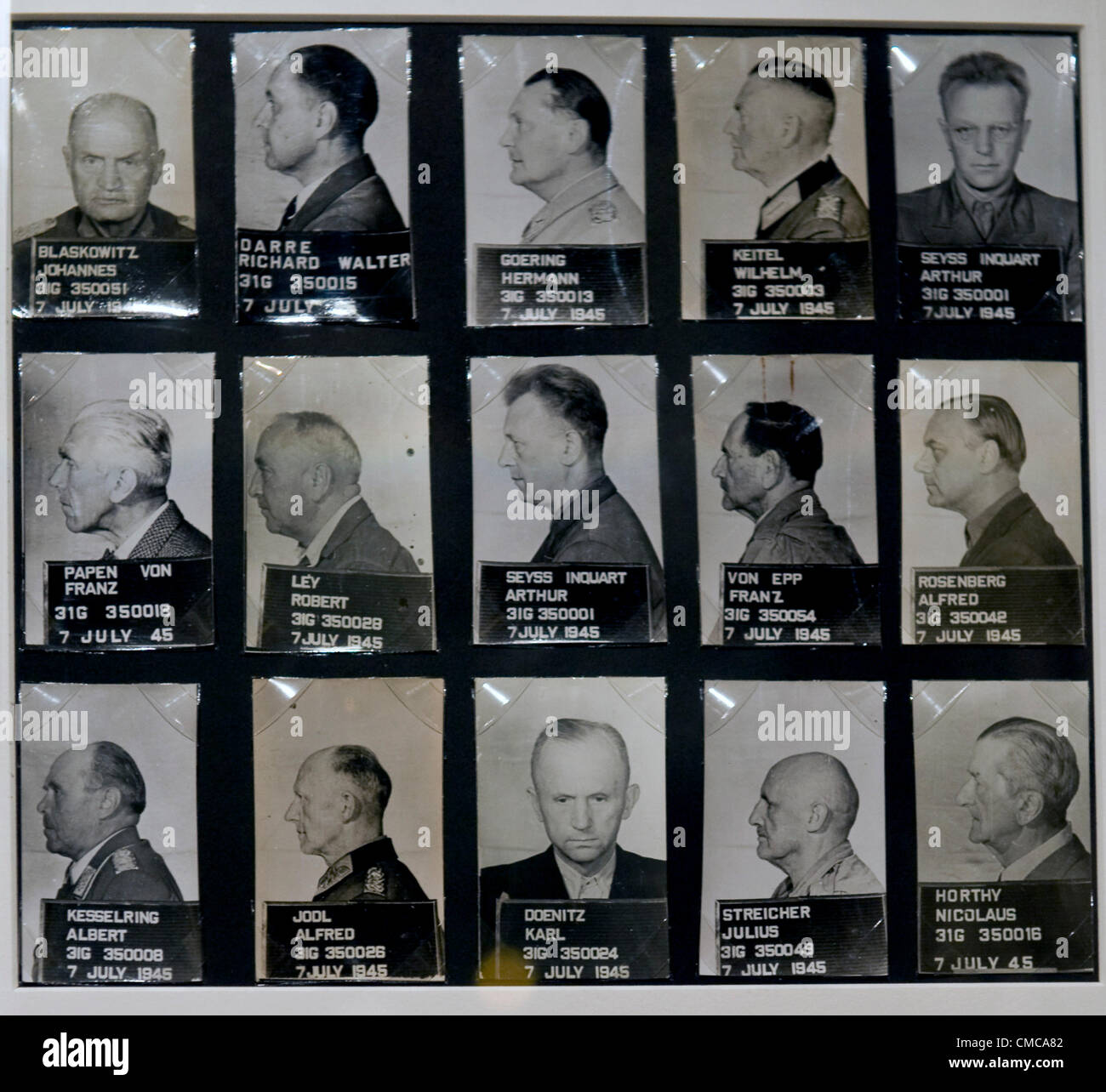 Mug shots of war criminals from the nuremberg trials hi-res stock ...