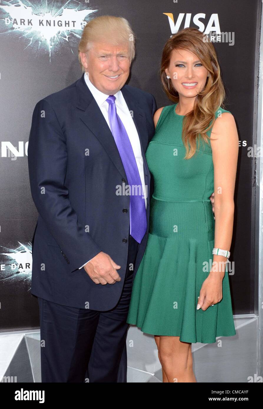 Donald Trump, Melania Trump at arrivals for THE DARK KNIGHT RISES ...