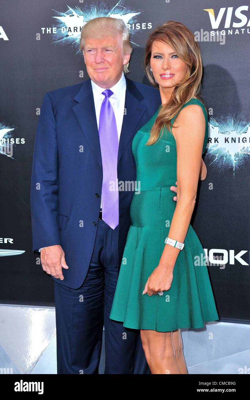 Donald Trump, Melania Trump at arrivals for THE DARK KNIGHT RISES ...