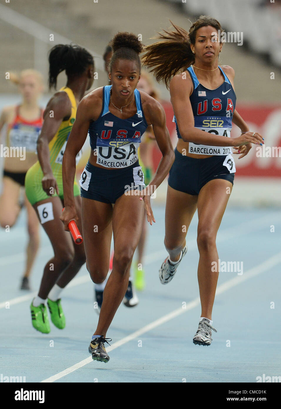BARCELONA, Spain: Sunday 15 July 2012, Kendall Baisden of the USA runs ...