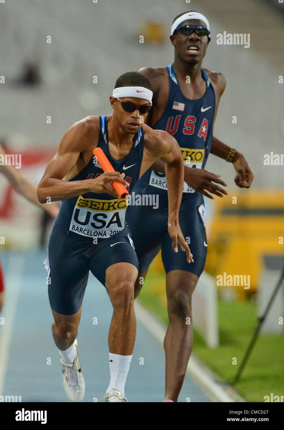 BARCELONA, Spain: Sunday 15 July 2012, Arman Hall of the USA runs the ...