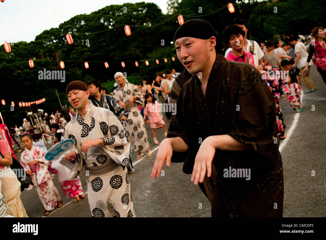 July 17th, 2012 : Yokohama, Japan – People dance around the stage ...