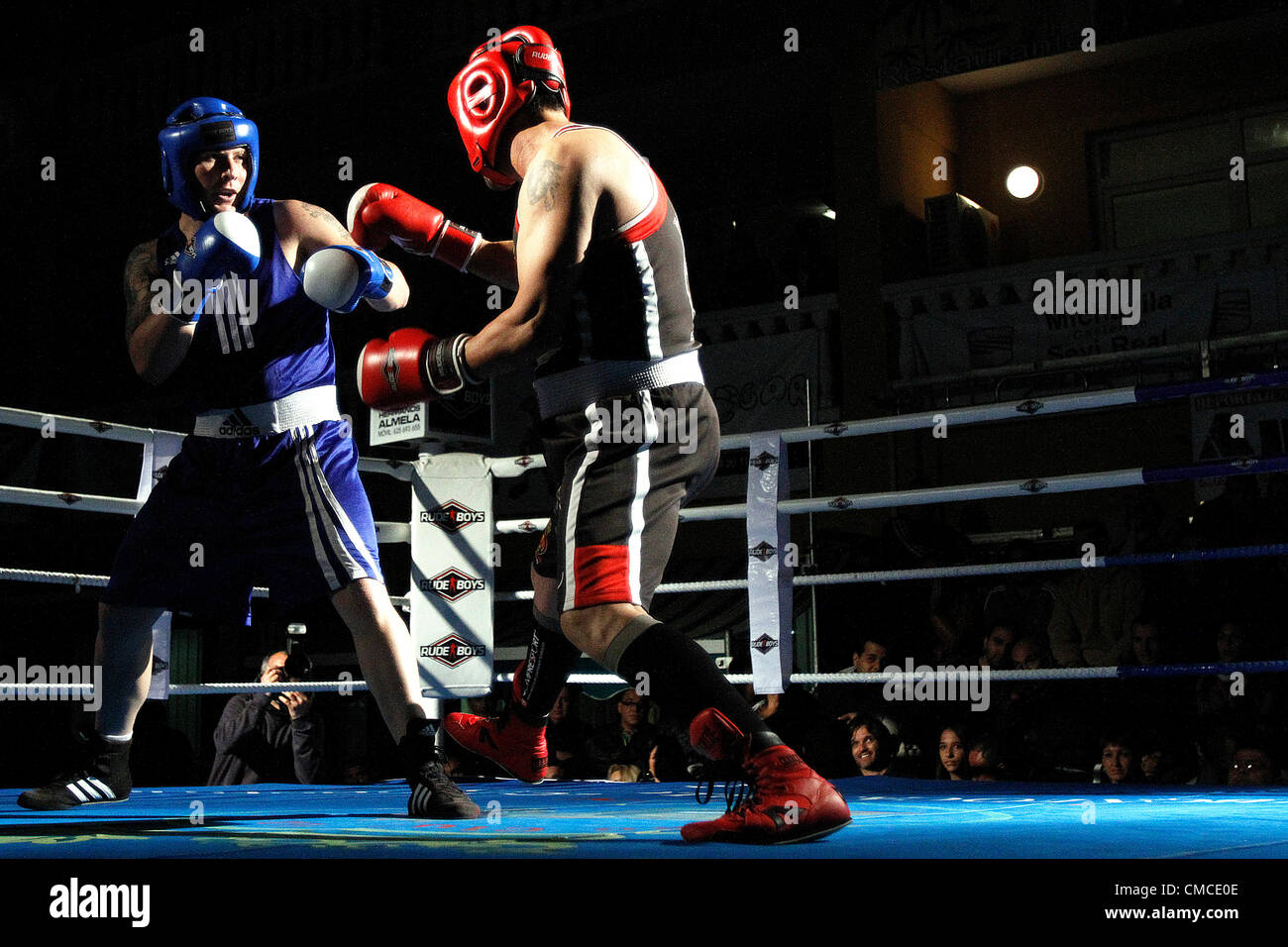 Amateur and semi-pro boxing combats in Castellon, Spain Stock Photo - Alamy