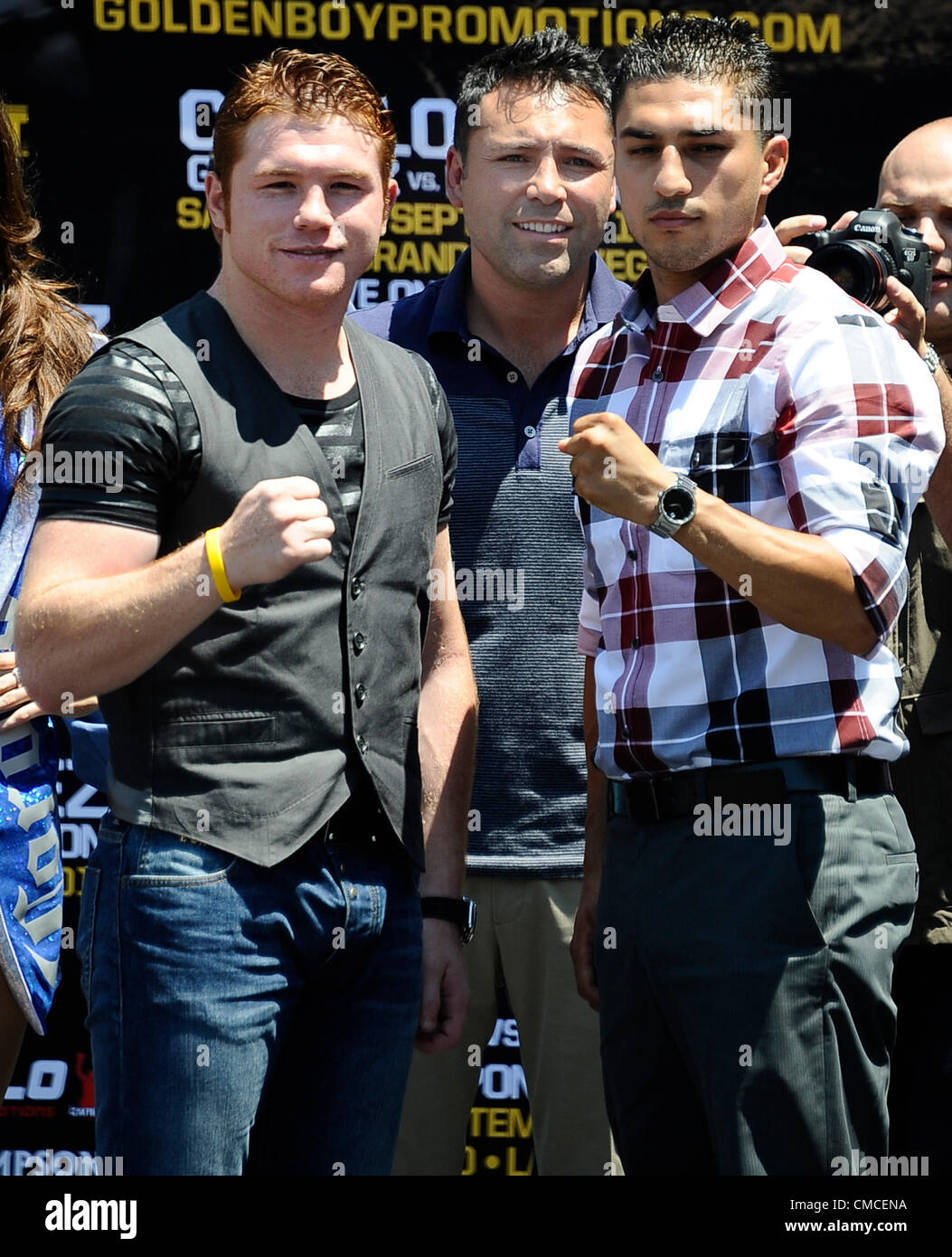 July 17,2012. Los Angeles CA. USA- (L-R) Canelo Alvarez, Oscar De La ...
