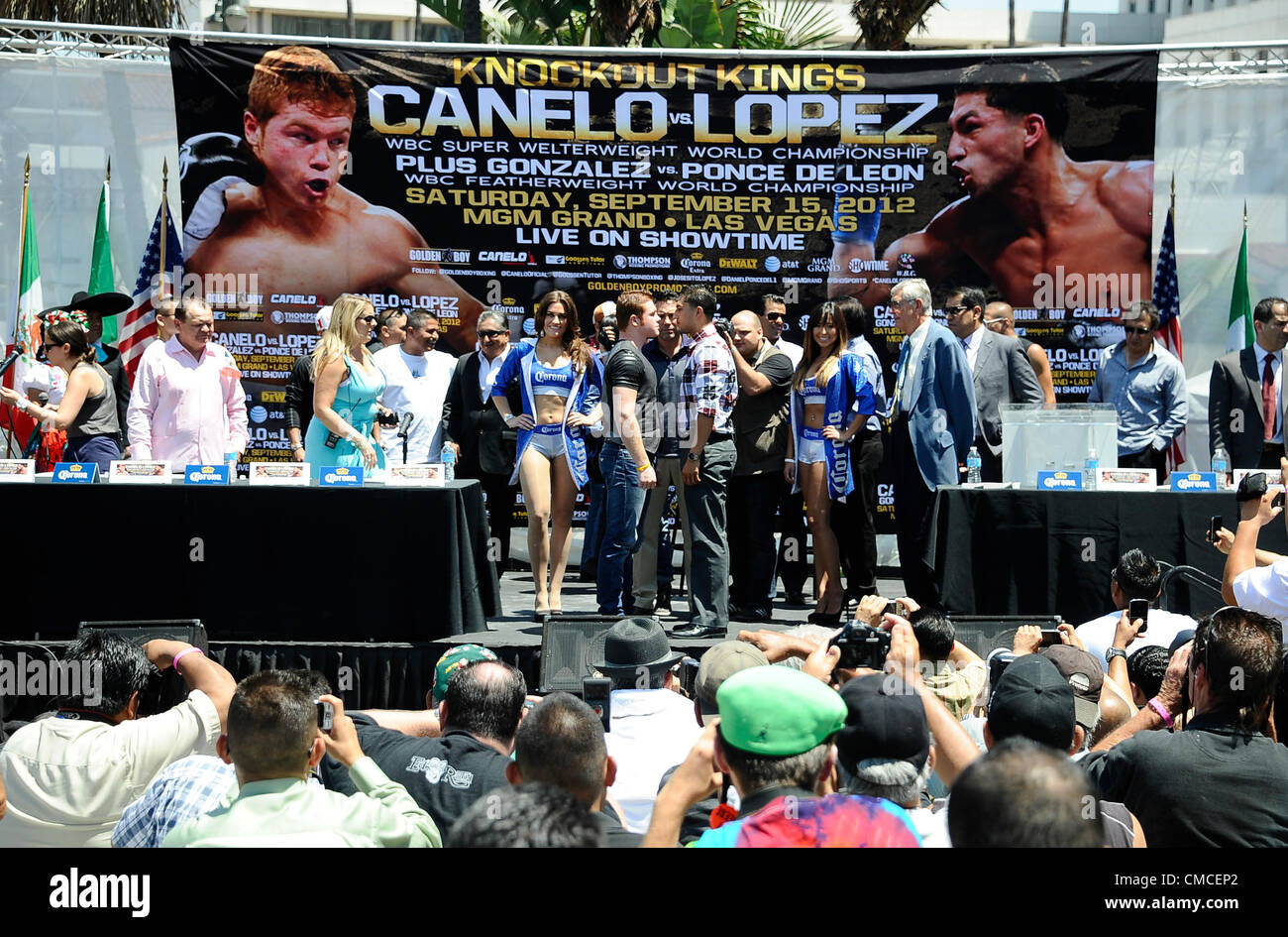 July 17,2012. Los Angeles CA. USA- (L-R) Canelo Alvarez WBC Super ...