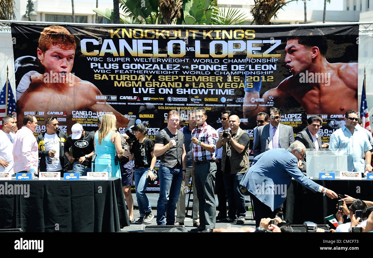 July 17,2012. Los Angeles CA. USA- (L-R) Canelo Alvarez WBC Super ...
