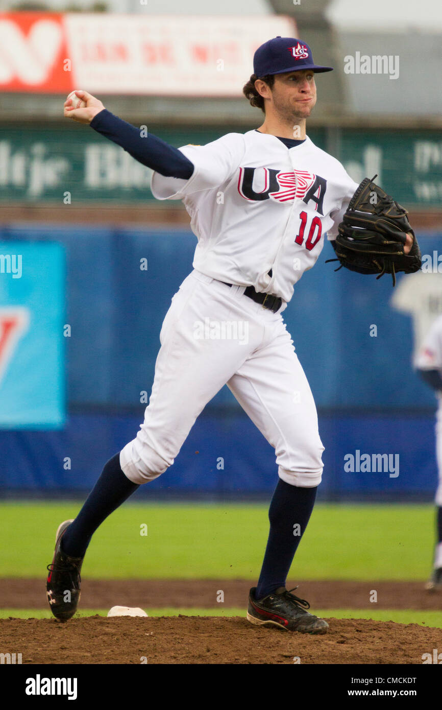 HAARLEM, THE NETHERLANDS, 18/07/2012. Pitcher James Reed of team USA at ...