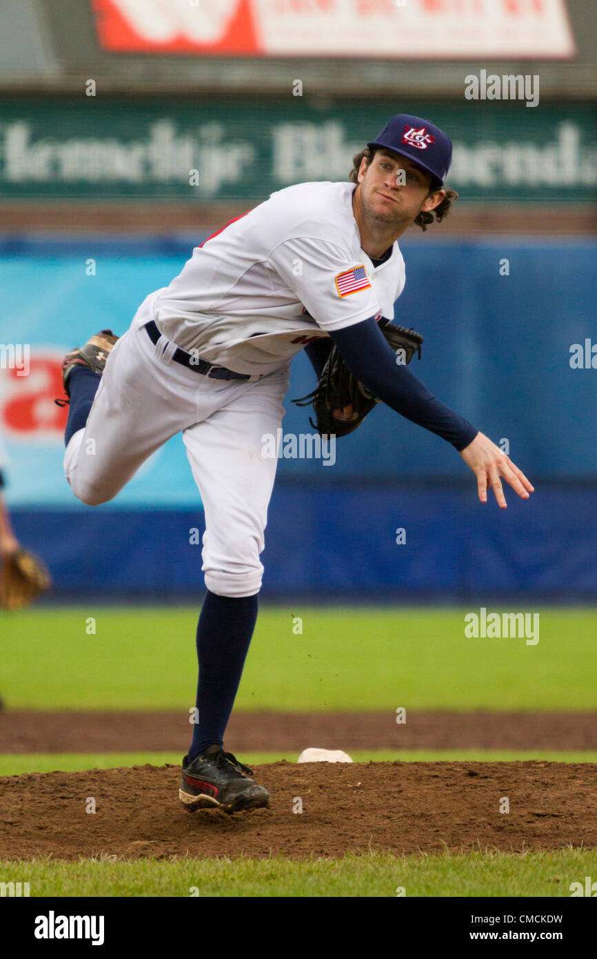 HAARLEM, THE NETHERLANDS, 18/07/2012. Pitcher James Reed of team USA at ...