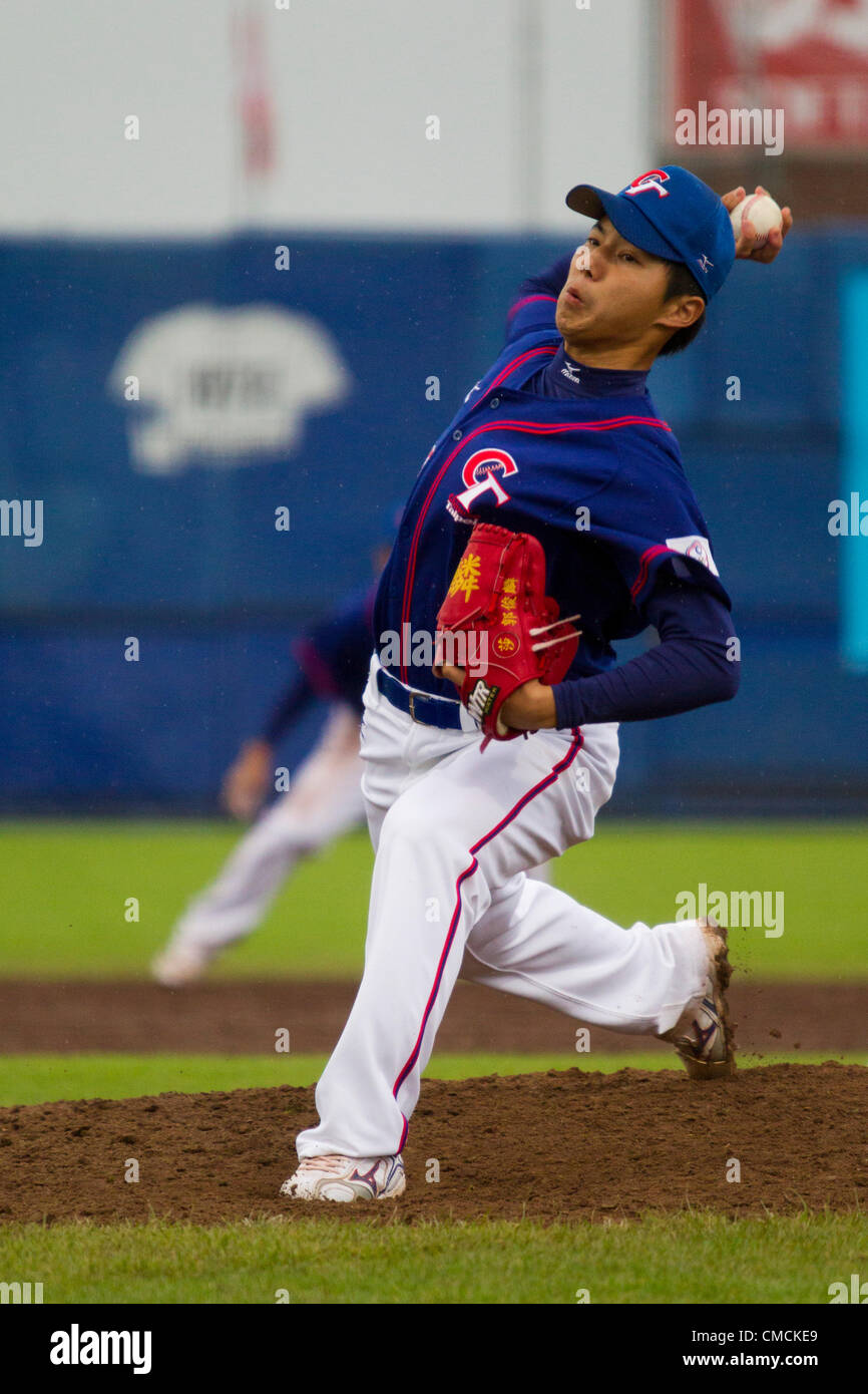 HAARLEM, THE NETHERLANDS, 18/07/2012. Pitcher Chun Lin Kuo of team ...