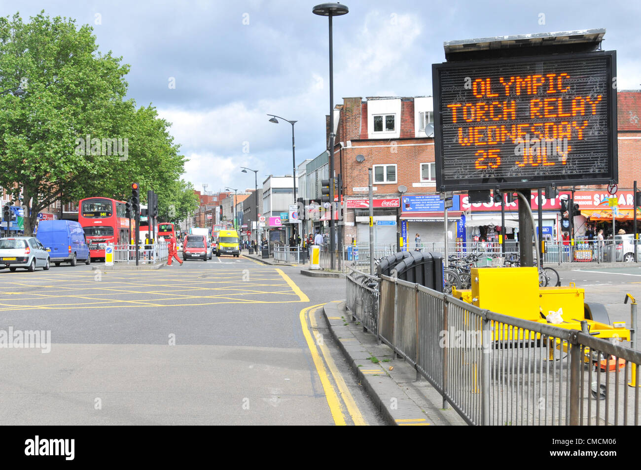 Turnpike Lane, London, UK. 19th July 2012. The Olympic torch route ...